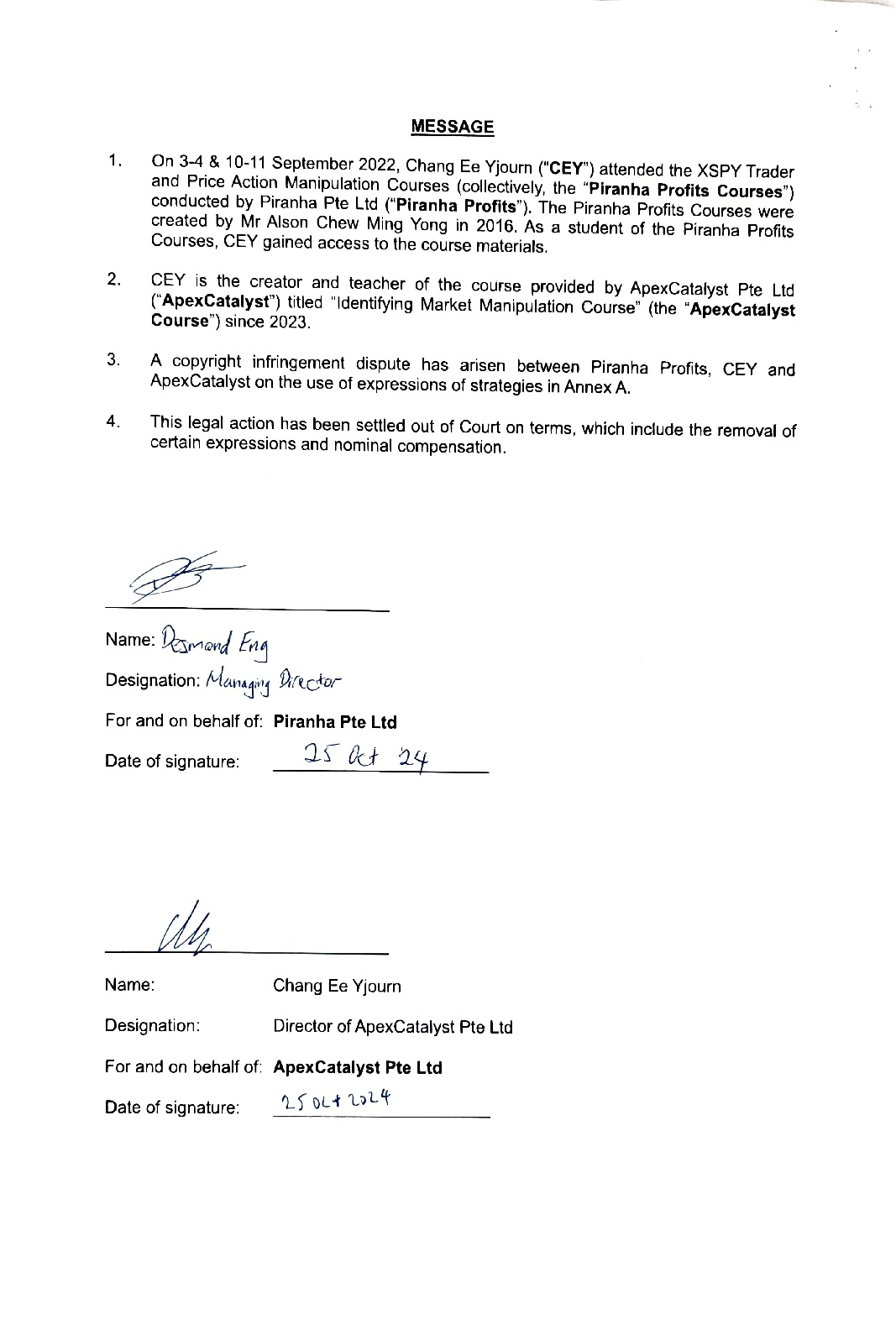 Copyright Infringement Case Review: Chang Ee Yjourn and Apex Catalyst ...